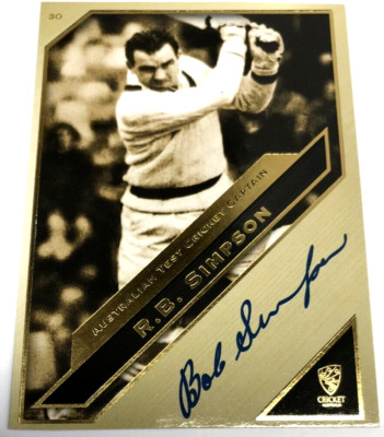 2011 HERITAGE TEST CRICKET CAPTAINS PRINTED BLUE SIGNATURE CARD #30 BOB ...