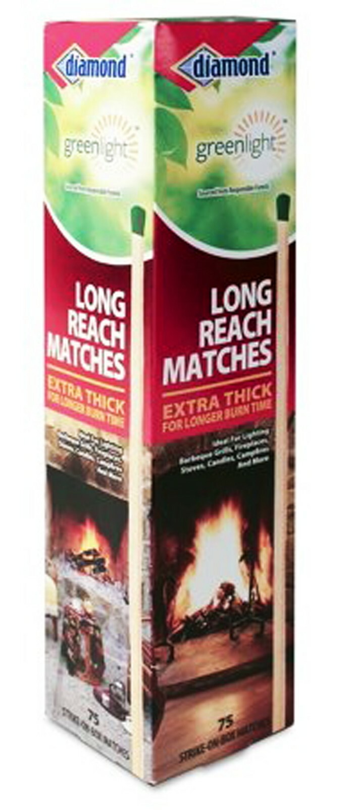 Diamond Long Reach Matches 75 count Extra Thick For Longer Burn Time ...