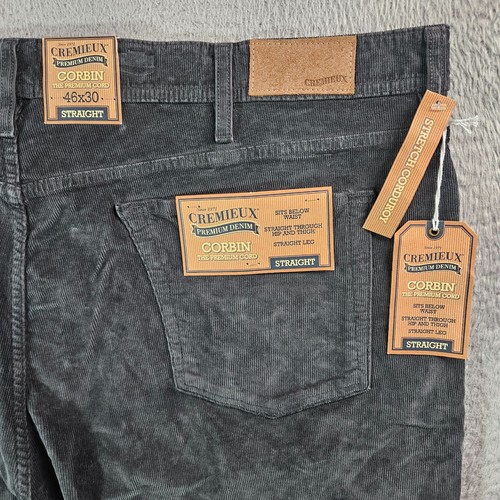 $89 NEW Cremieux Denim Corduroy Pants Men 46 x 30 Straight Stretch ...
