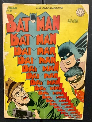 DC Comics- Batman #31 (1945) Signed Jerry Robinson. Detached Cvr. 1st Punch/Judy | eBay