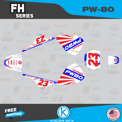 Graphics Kit for Yamaha PW80 (1990-2023) PW-80 PW 80 FH Series - White ...