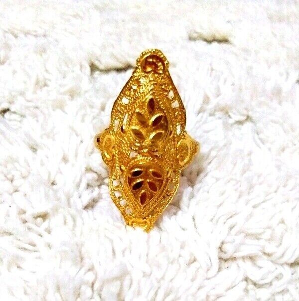 22K Gold Plated Designer Indian Finger Rings Ethnic Ring Mother's Gift ...