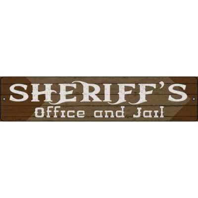 Sheriffs Office and Jail Brown Novelty Small Metal Street Sign K-1626 ...