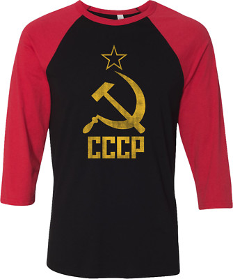 Buy Cool Shirts Soviet Union T-shirt Distressed CCCP Raglan Tee | eBay