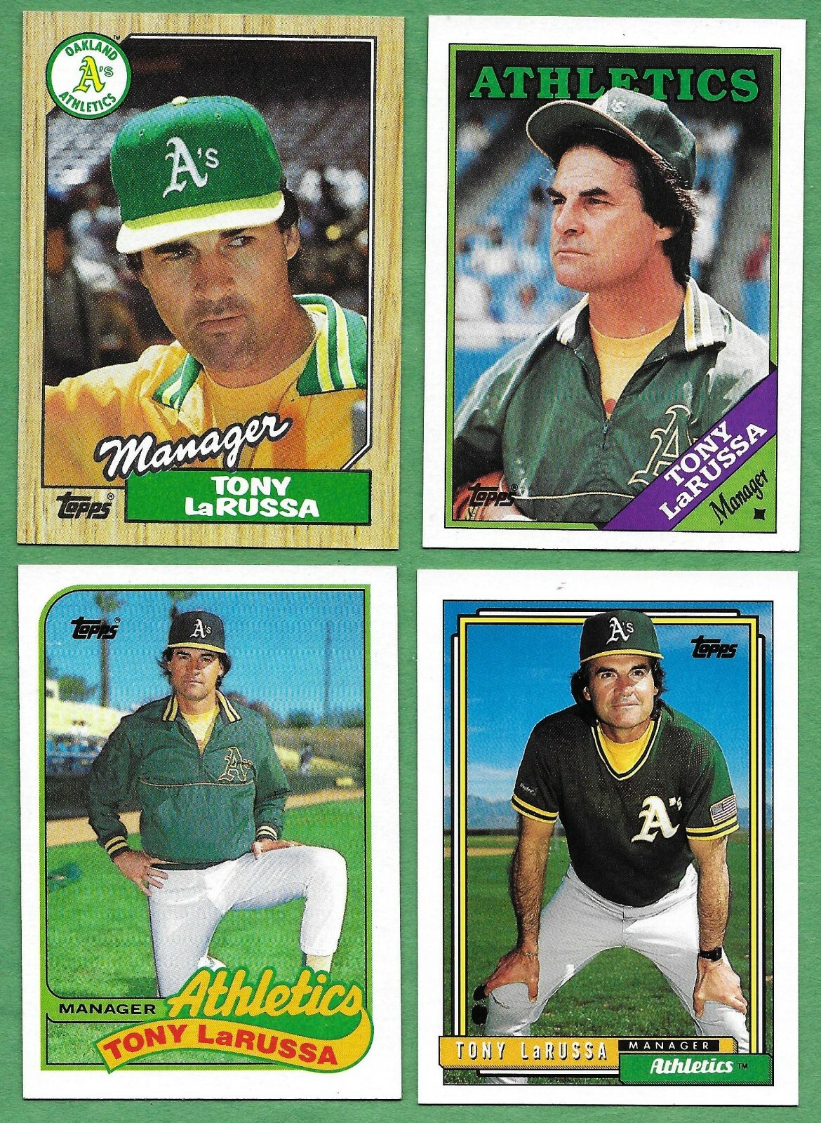 1987-1992 Topps Tony LaRussa A's Manager Set of 4 Cards in Near Mint ...