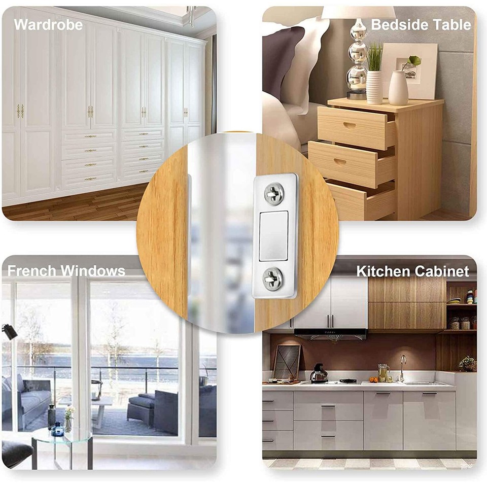 Strong Magnetic Door Closer Cabinet Catch Latch Cupboard Ultra Thin ...
