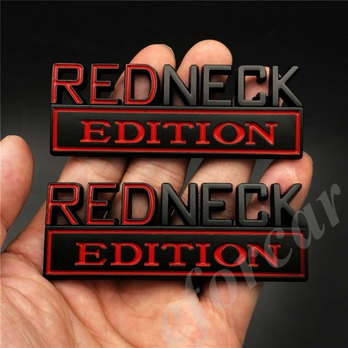 2pcs Metal REDNECK EDITION Sign Truck Boat Car Trunk Emblem Badge Decal ...