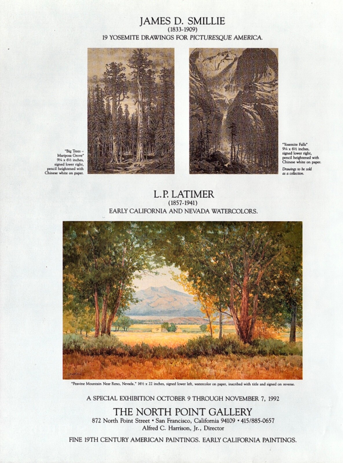 JAMES D. SMILLIE & L.P. LATIMER Art Gallery Exhibit ~ VINTAGE PRINT AD ...