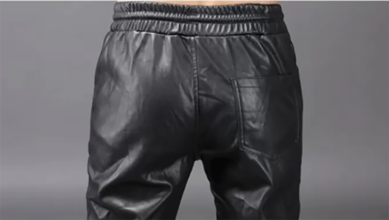 Men's Real Cowhide Leather Sweatpants Jogging / Workout Pants / Casual ...