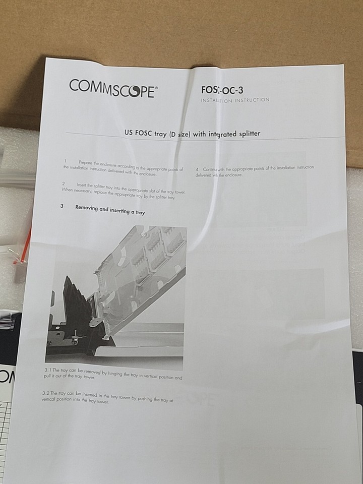 Commscope FOSC-OC-3 Tray D Size Integrated Splitter 24 Channel 100G ...