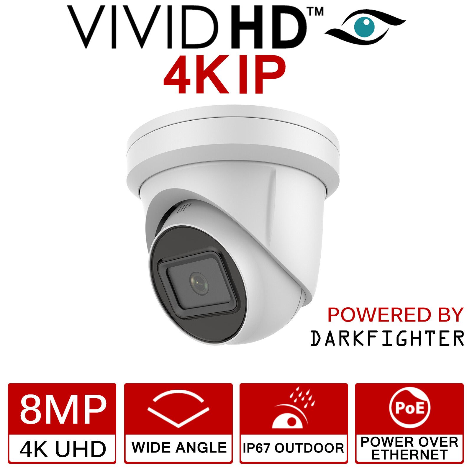 HIKVISION 8MP 4K UHD CCTV SYSTEM POE 8CH CHANNEL NVR DARKFIGHTER DOME ...