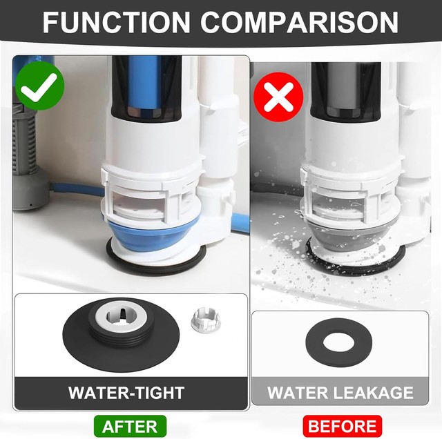 3 PCS Seal and Clip Toilet Cistern Flush Valve Washer for Ideal ...