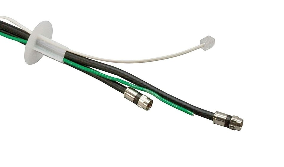 White Dual Feed Through Bushing For Coax Coaxial Cable RG6 - 10 Pack | eBay