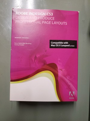 Adobe InDesign CS3 For Mac Education Big Box 2007 Good Condition 2 CDs ...