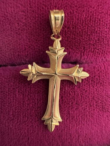 Vintage Michael Anthony MA 14k Yellow Gold Cross Pendant 1.25" Signed ...
