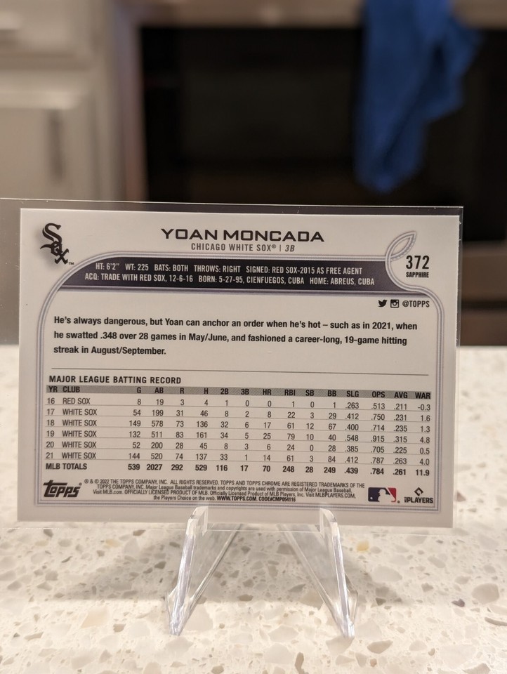 2022 Topps Chrome Sapphire Edition - #372 Yoan Moncada | eBay