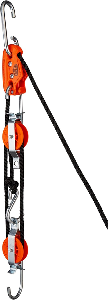 Heavy Duty Self Locking, Block and Tackle Pulley Hoist System 300lbs ...