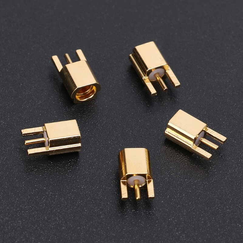 MMCX Female Connector PCB Mount With Solder Straight Goldplated 3 Pins ...