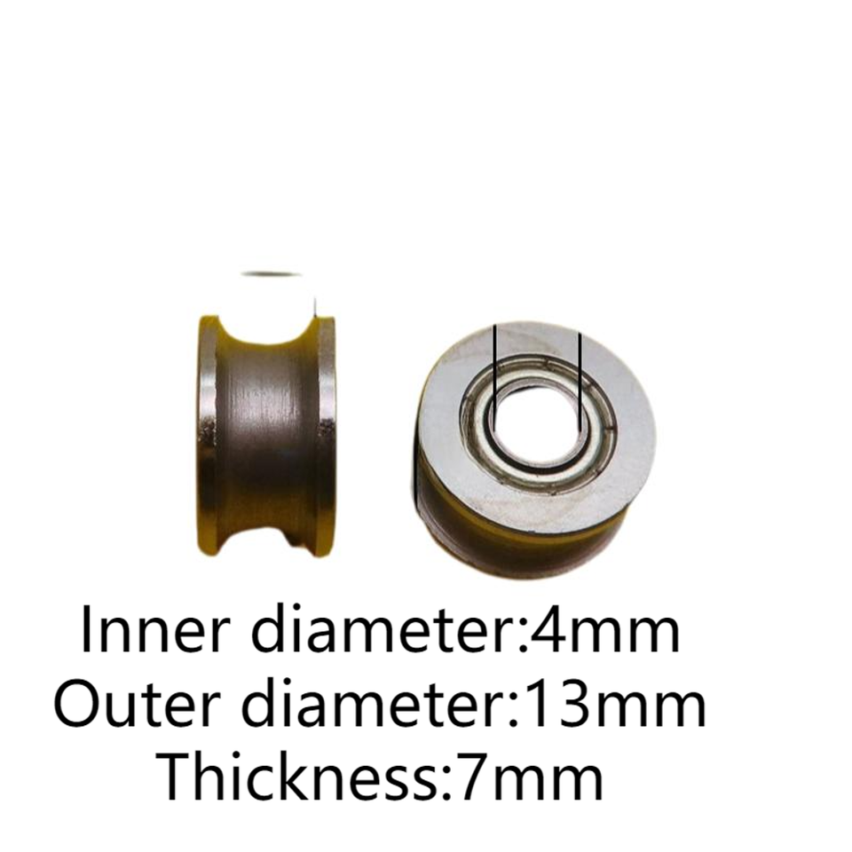 10PCS U-Groove Guide Pulley Rail Bearings 4*13*7mm Bearing Steel U624ZZ ...
