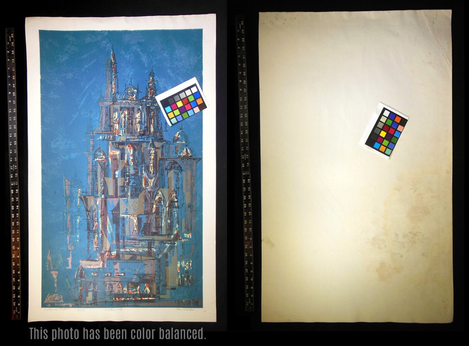 Ben Wilks 1960 Nocturnal Port SIGNED Serigraph Mid-Century Biue Night ...