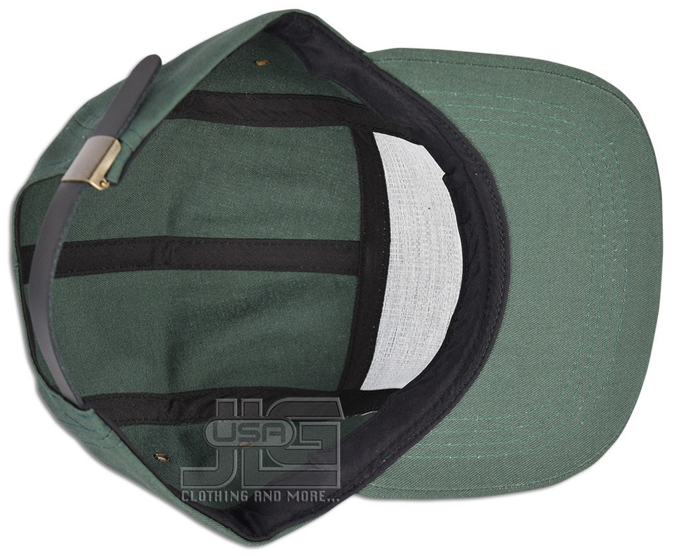 5 Panel Solid Camo Strap-back Adjustable Leather Strap Cap Hat JLGUSA ...