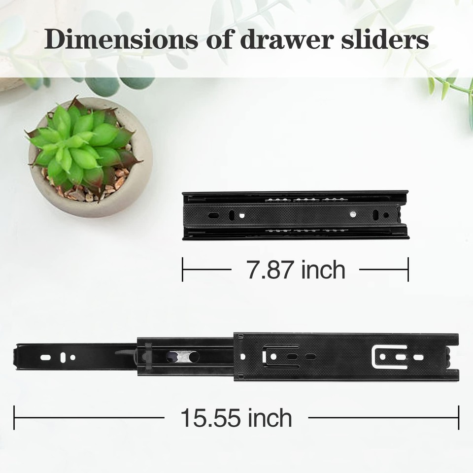Drawer Slides 2pcs 8 Inch Drawer Slides Undermount Heavy Duty Drawer ...