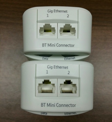 2 x BT Mini Connectors v2 VERSION 2 1000Mbps 1GB Powerline Adapters ...