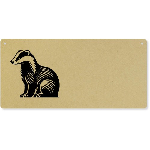'Sitting Badger' Large Wooden Wall Plaque / Door Sign (DP00067187) | eBay