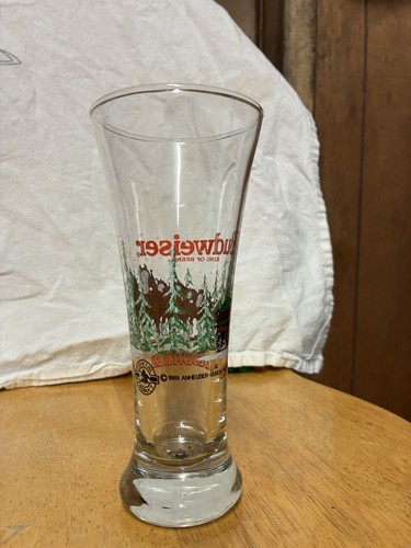 SET of 2-Budweiser Clydesdale 1989 Beer Glasses Anheiser Busch ...