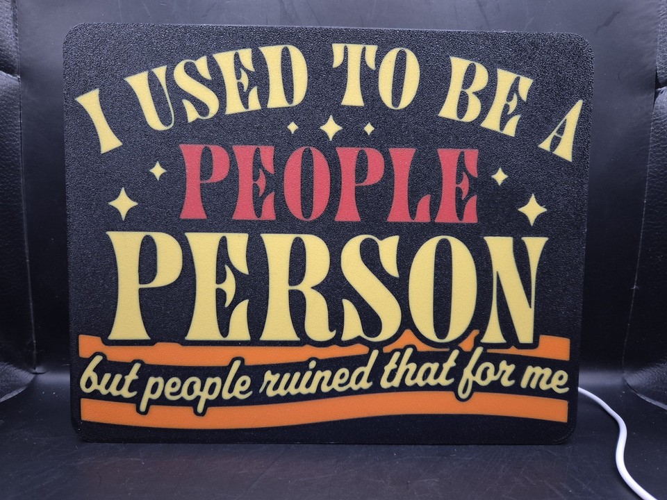Light Up Sign Used To Be A People Person | eBay UK