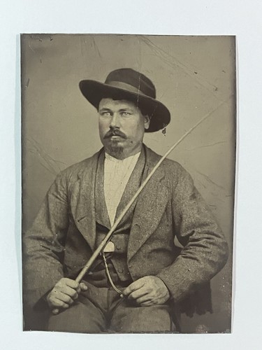 1850's-1870's Original Tintype - Man Holding a Whip ! - Slavery ? - NO CASE | eBay