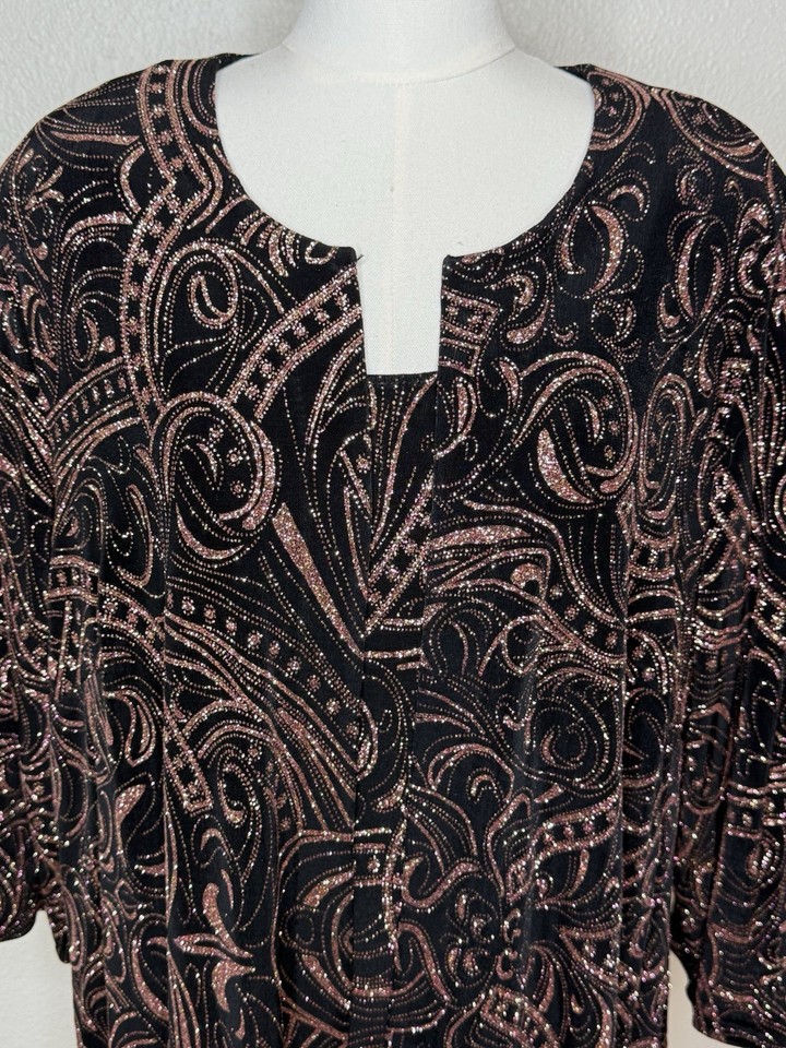 Alex Evenings Women's Black W/ Pink Paisley Design 2-Piece Shell/Jacket ...