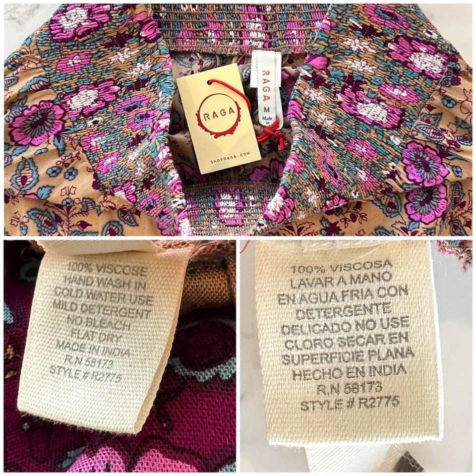 RAGA Tiered Floral Skirt with Purple Ruffle Hem $118 | eBay