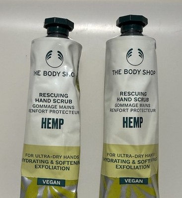 Lot of 2 The Body Shop Hemp Rescuing Hand Scrub for Ultra-Dry Hands NEW ...