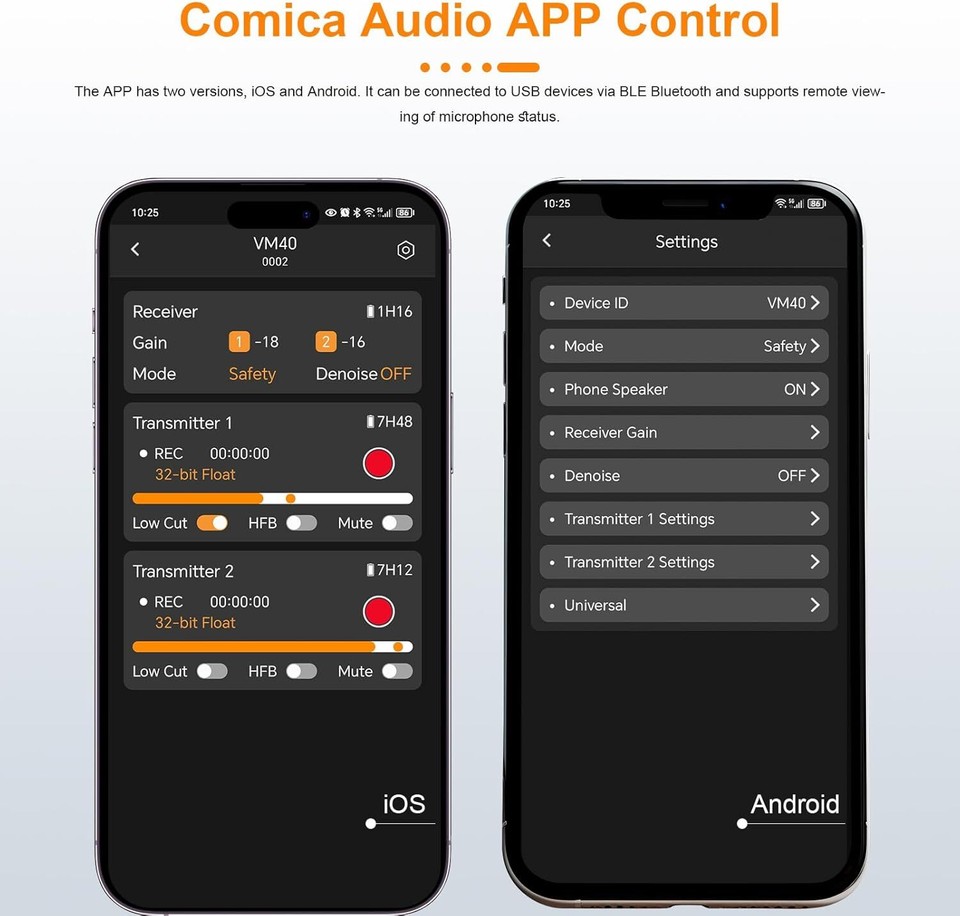 Comica VM40 Combo Dual-Channel Wireless Shotgun Microphone Camera Video ...