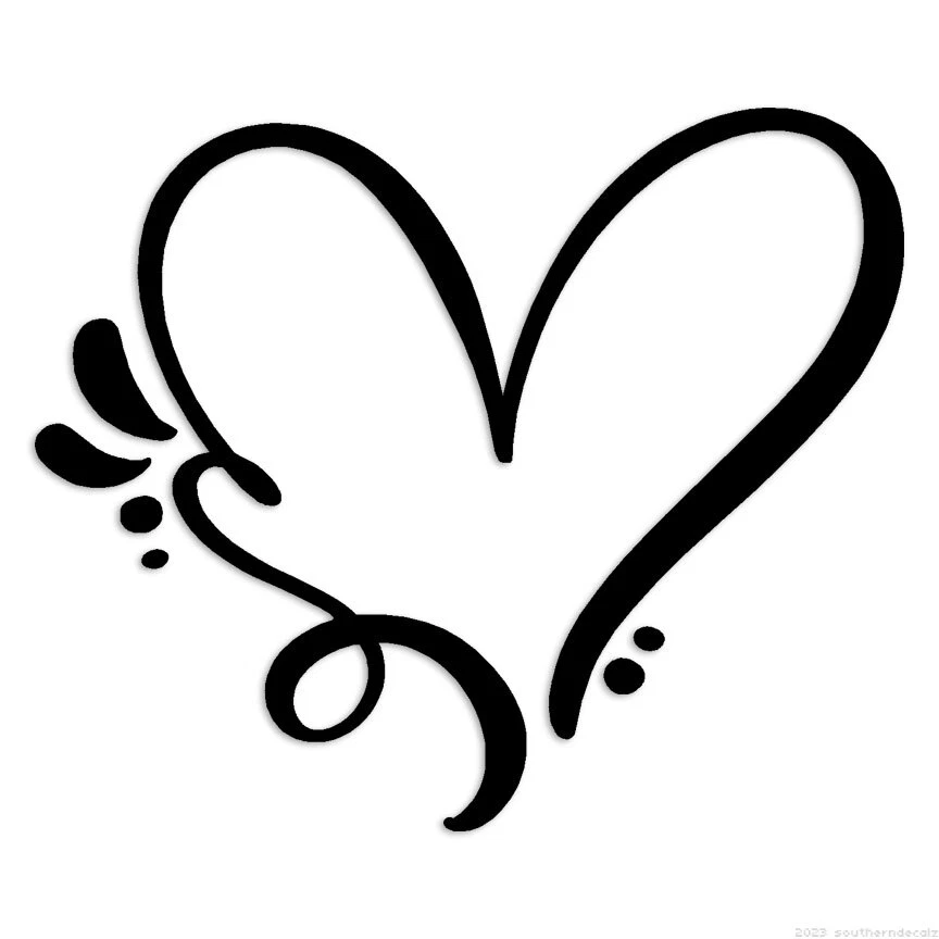 Heart Outline Clipart Black And White
