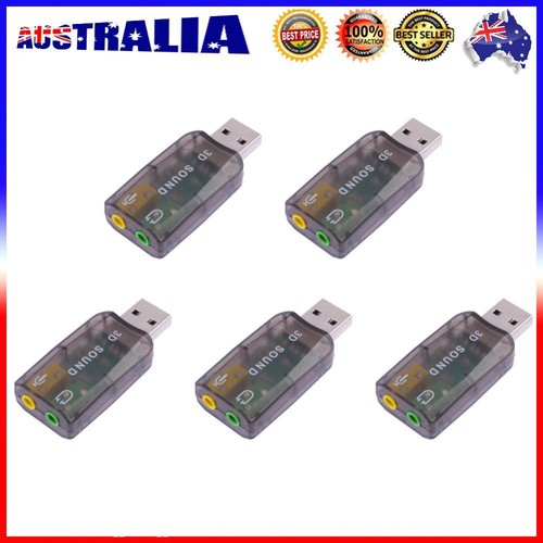 A# USB Sound Card 5.1 CH 3D Audio Adapter for Desktop Laptop Notebook ...