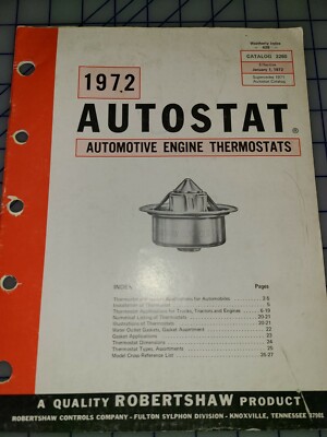 1972 Autostat Thermostats Parts Catalog | eBay
