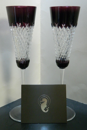 Pair Of Waterford Alana Prestige Violet Flutes #154102 In Orig. Box ...