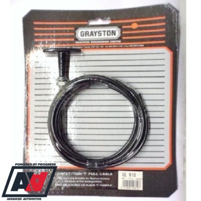 Grayston "T" Handle Pull Cable 3 Metres Length Colour Black ADV | eBay