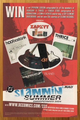 2004 DC Sweepstakes Print Ad/Poster Hoobastank Thrice Thursday Album LP ...