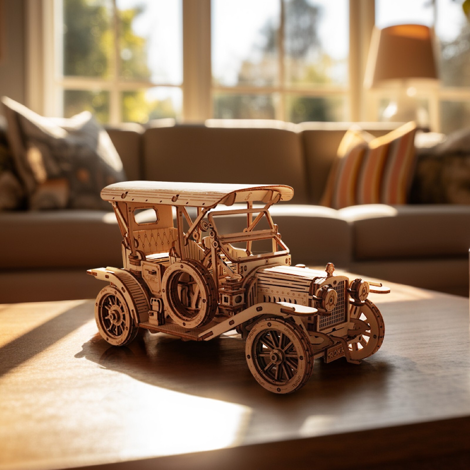ROKR Vintage Car Model Mechanical Wooden 3D Puzzle Self Assembly Kit Xmas Gifts | eBay