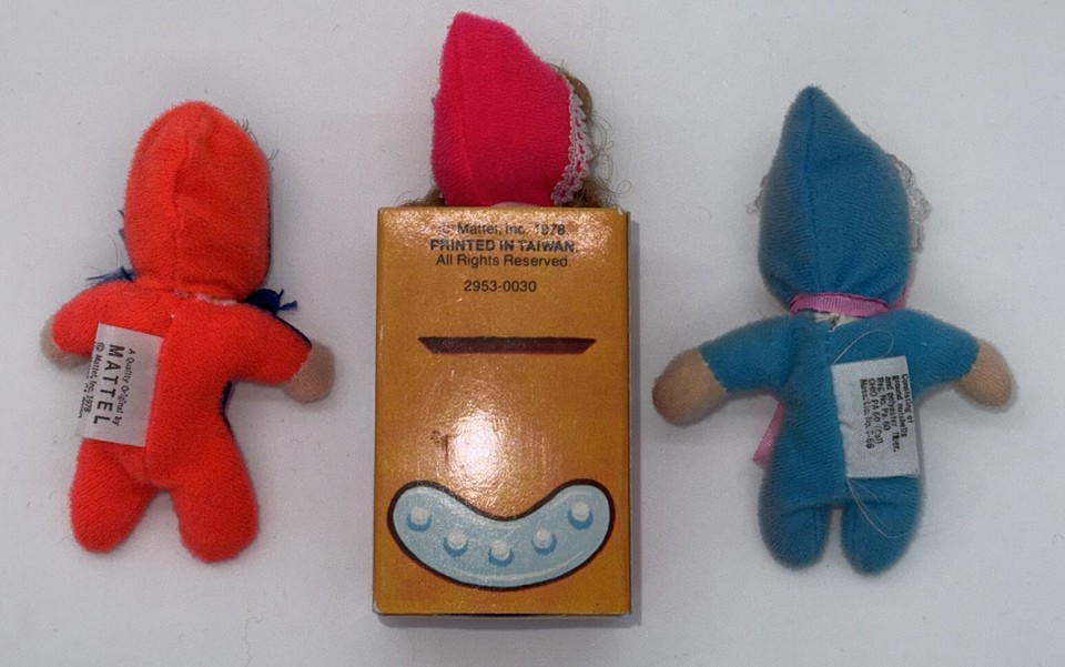 3 Vintage 1978 Shoe Baby Beans Bedtime Baby Beans Matchbox Doll Mattel ...