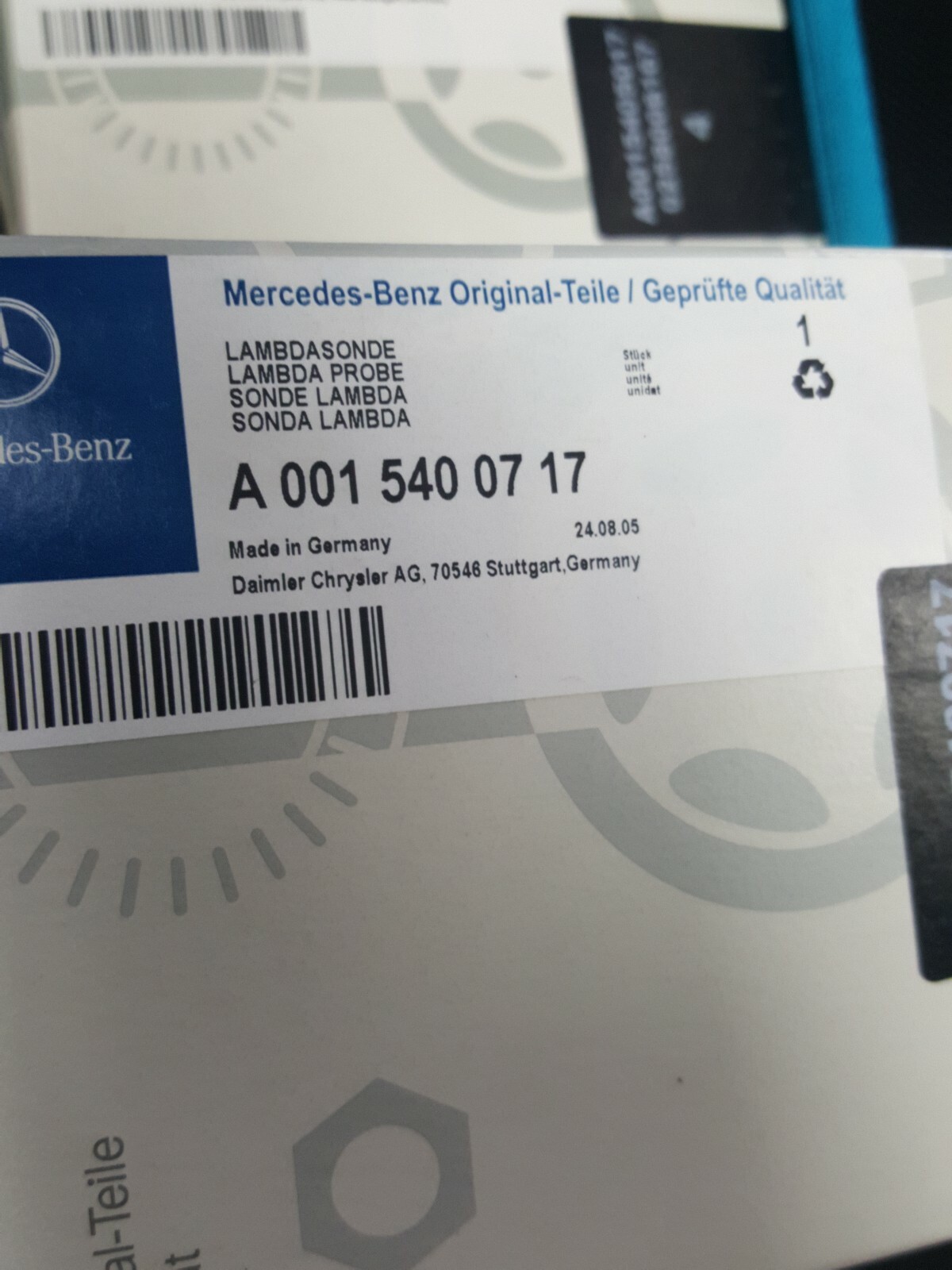 Mercedes-Benz O2 Oxygen Sensor Germany OEM Quality 16318 / 0015400717 ...