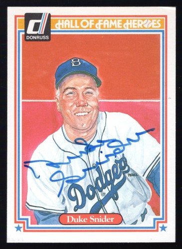 1983 Donruss Hall of Fame Heroes Duke Snider Autographed Card HOF ...