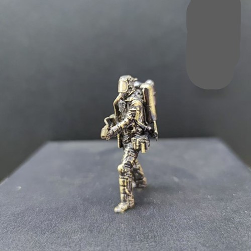 Mini Brass Sci-Fi Soldier Figurine Cyberpunk Tactical Combat Statue ...