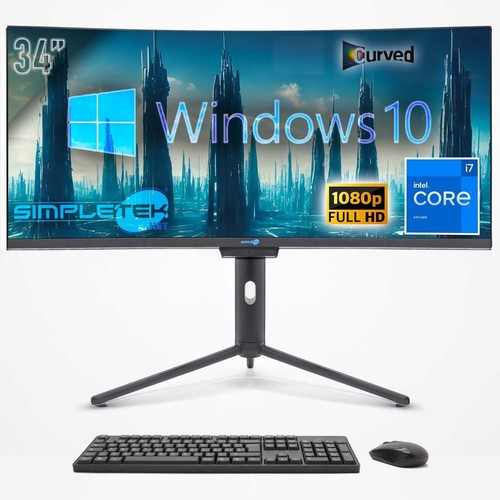 Aio All IN One I7 34 " Curved FHD Windows 10 8gb 120gb Gaming Computer | eBay
