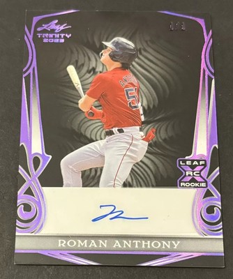 Roman Anthony 1/1 AUTO- 2023 Leaf Trinity ROOKIE Purple Prizm Red Sox ...
