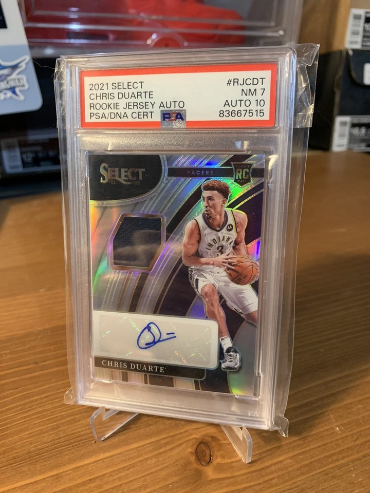 2021 Panini Select Chris Duarte Silver Rc Rookie Jersey Auto /199 PSA 7 ...