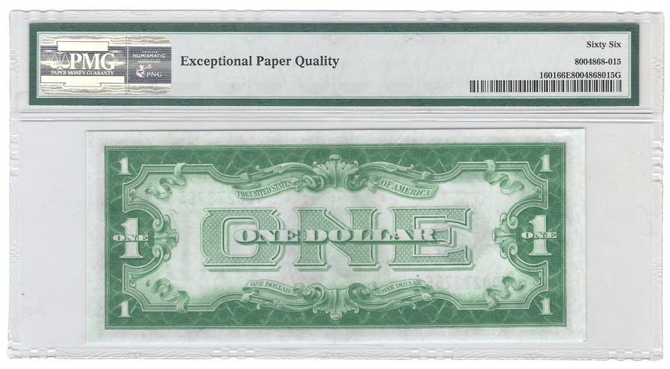 1928 A $1 PMG 66 EPQ Silver Certificate GEM+ Uncirculated Funny Back ...